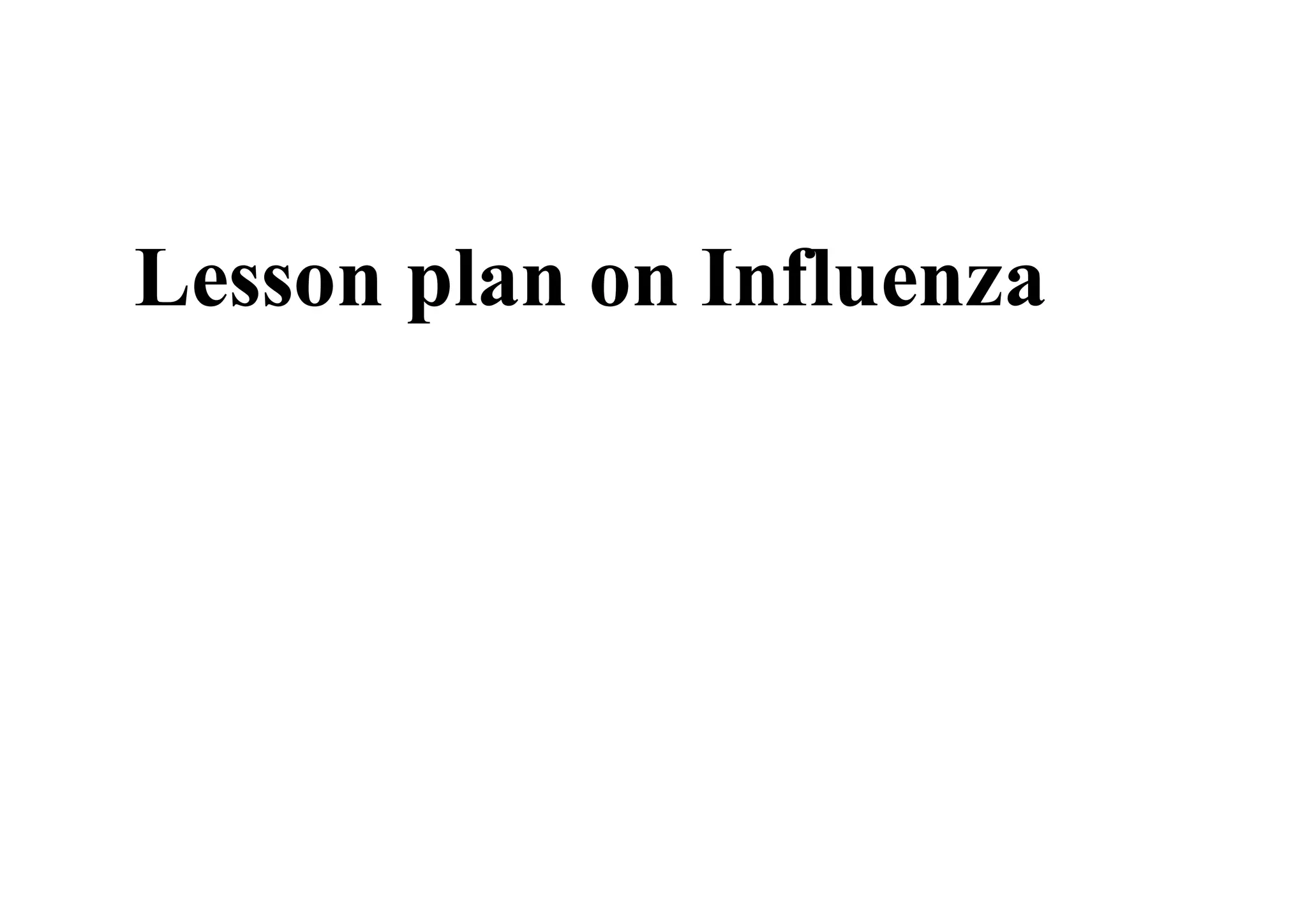 Lesson plan on influenza | DOCX