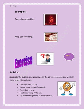 Lesson plan on sentence for children | DOCX