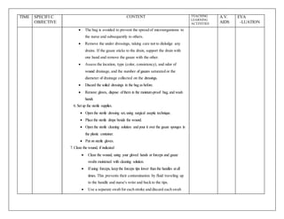 Lesson plan on surgical wound dressing | DOCX