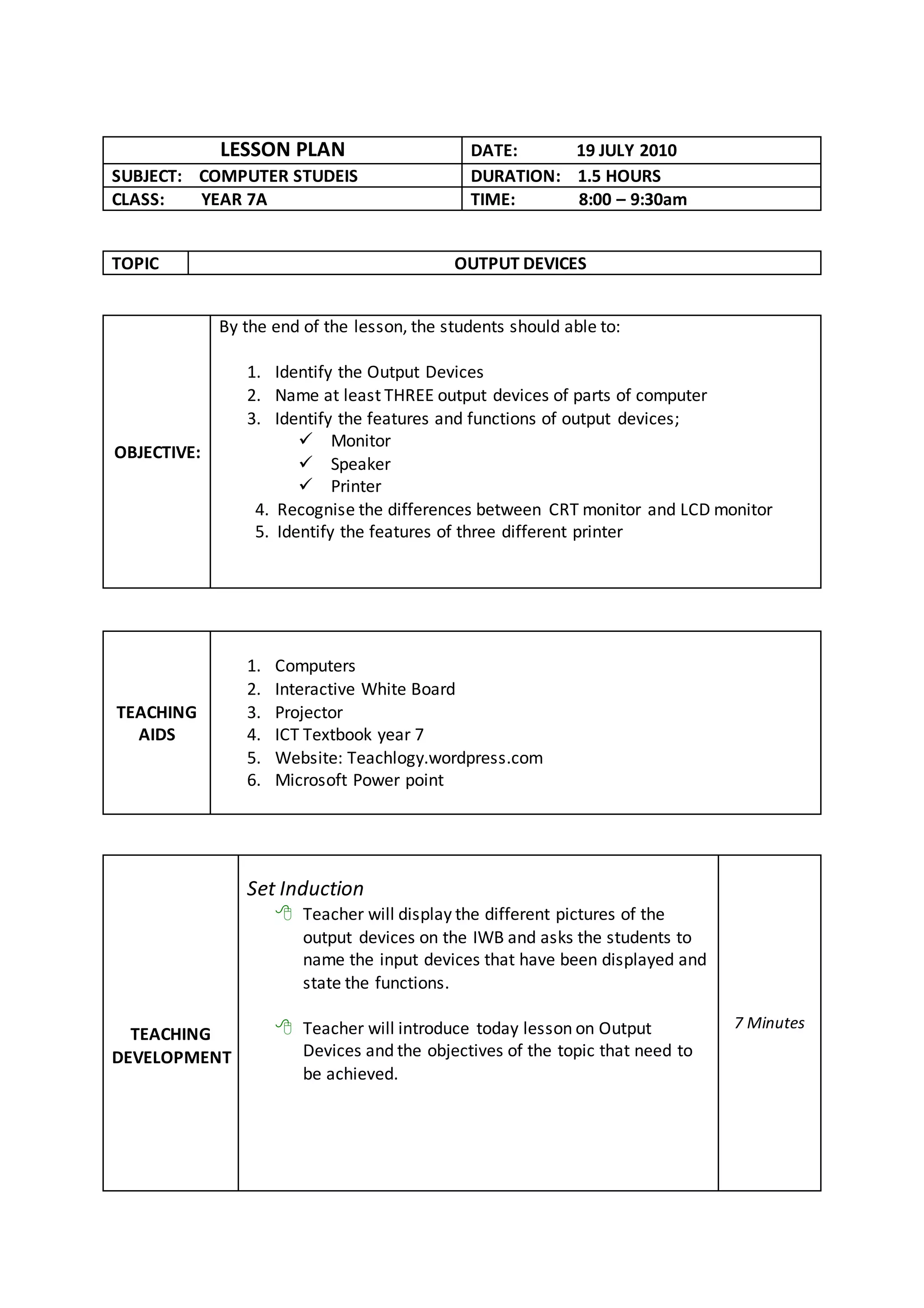 Output Devices | DOCX | Computer Peripherals | Computing