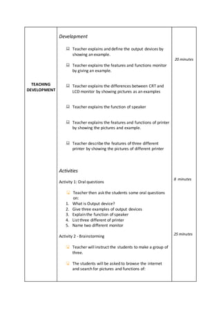 Output Devices | DOCX | Computer Peripherals | Computing