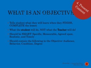 Lesson plan part 1 objectives and ISD 23203 | PPT