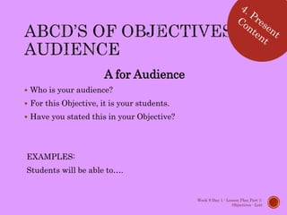 Lesson plan part 1 objectives and ISD 24350 | PPT