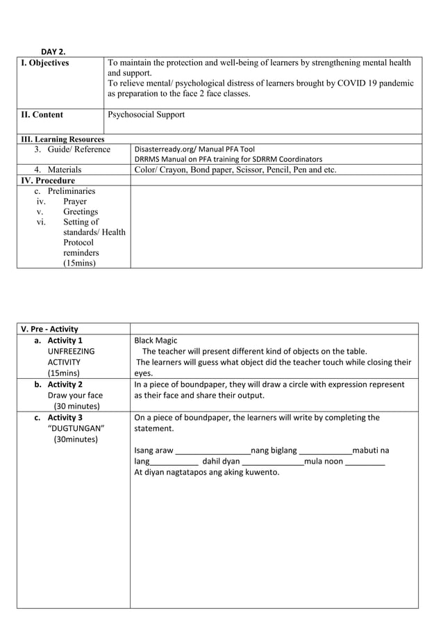 Lesson Plan PFA.docx | First Aid | Injuries