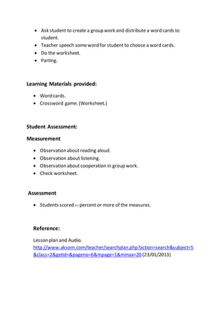 Lesson plan phonetics | DOCX