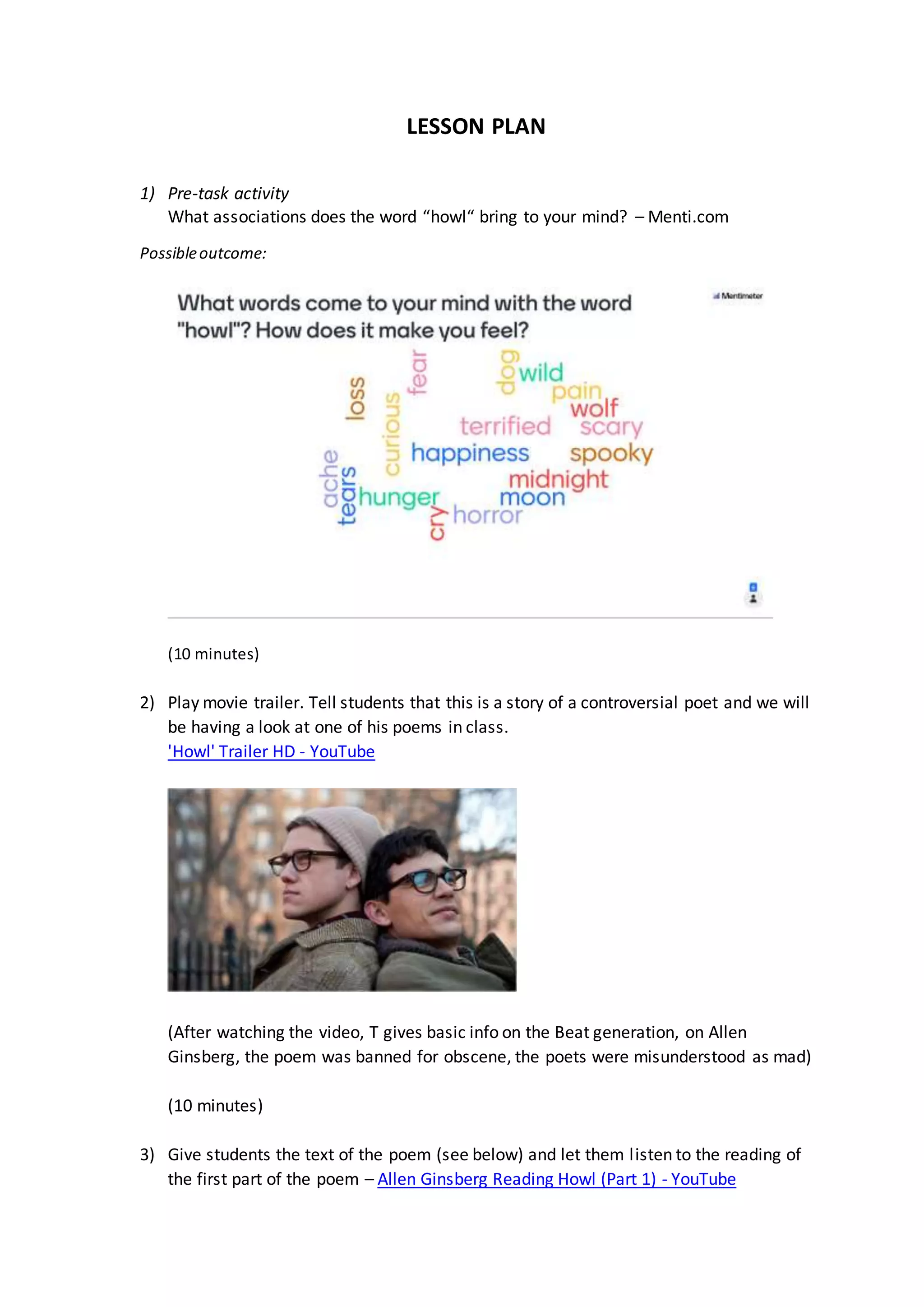 Lesson plan poetry | DOCX