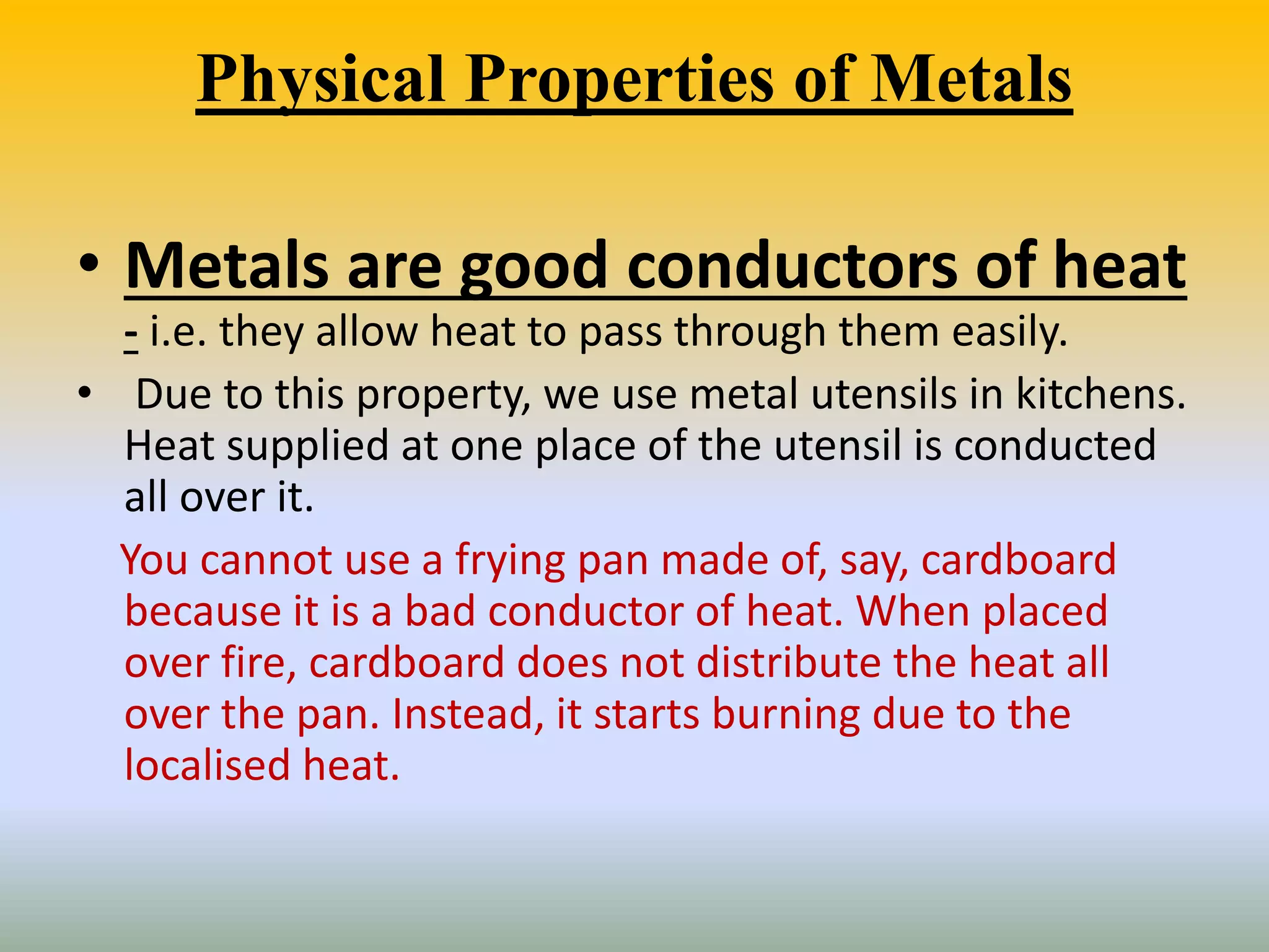 PROPERTIES OF METALS AND NON METALS | PPTX