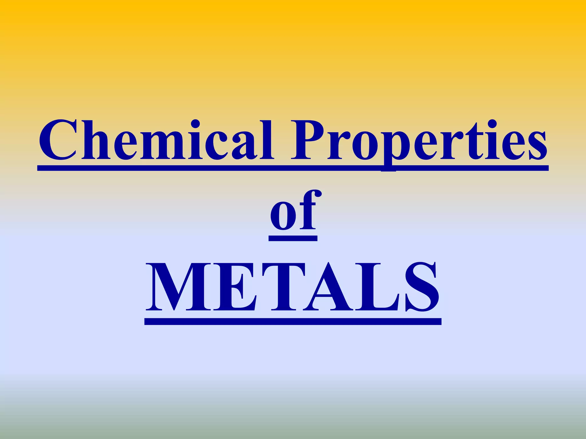 PROPERTIES OF METALS AND NON METALS | PPTX