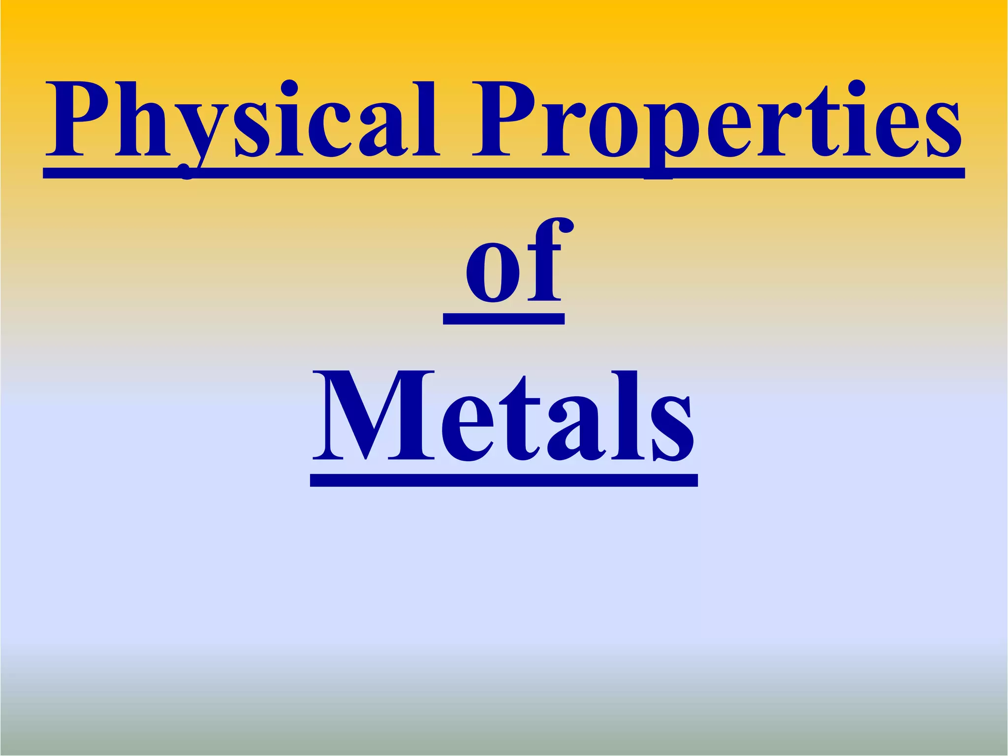 PROPERTIES OF METALS AND NON METALS | PPTX