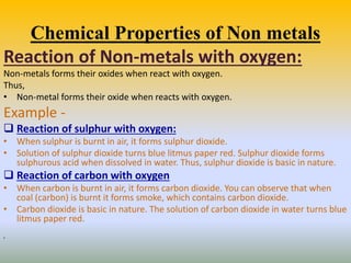 PROPERTIES OF METALS AND NON METALS | PPTX