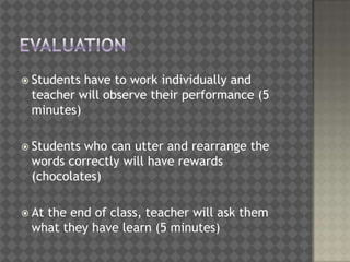 Lesson plan presentation | PPTX