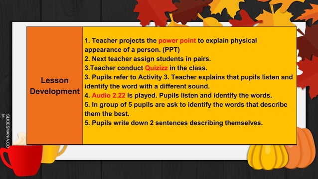 lesson plan method and description on teaching second language | PPT