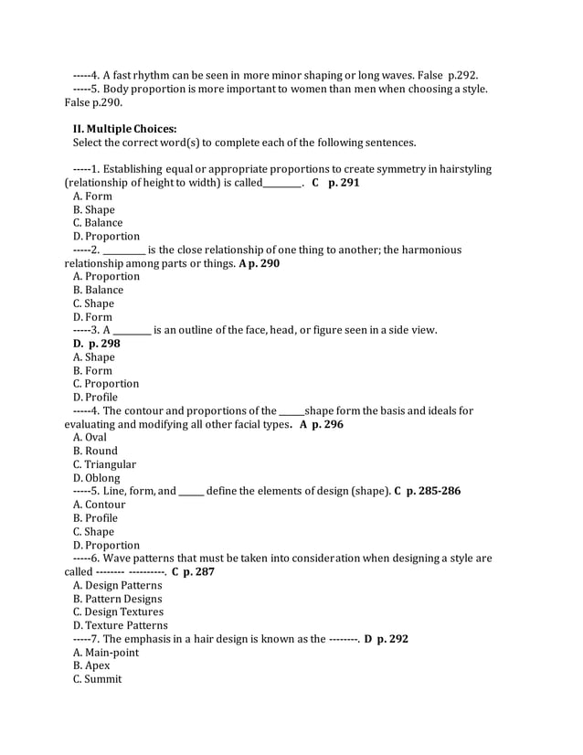 Lesson plan principles of hair design | DOCX