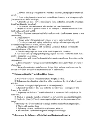 Lesson plan principles of hair design | DOCX