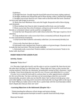 Lesson plan principles of hair design | DOCX
