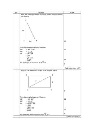 Lesson plan pythagoras | DOCX