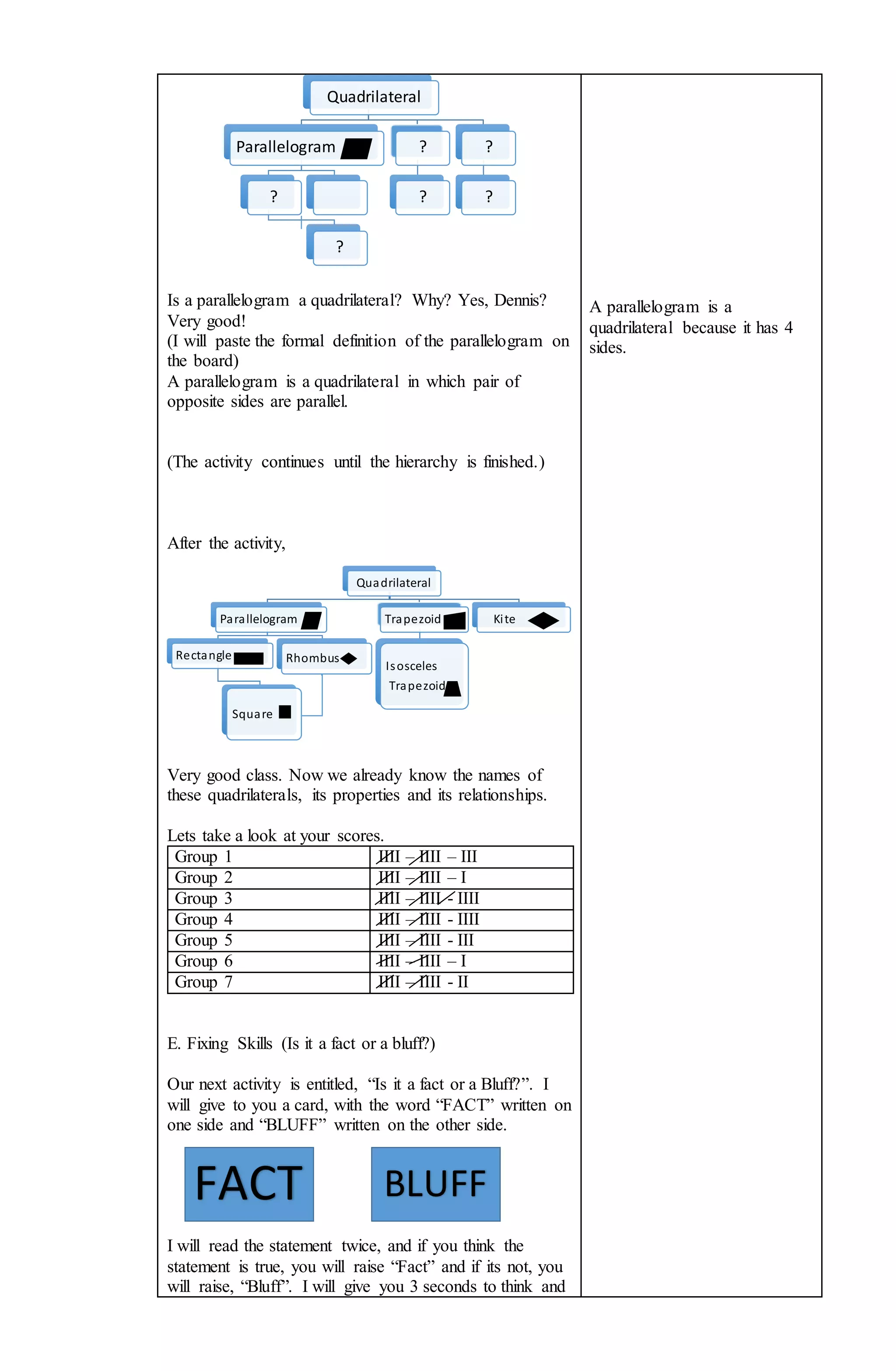 Lesson plan (quadrilaterals) | DOCX