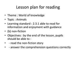 Lesson plan reading | PPT