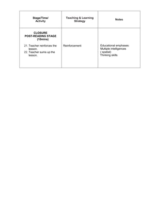 Lesson plan reading | DOCX