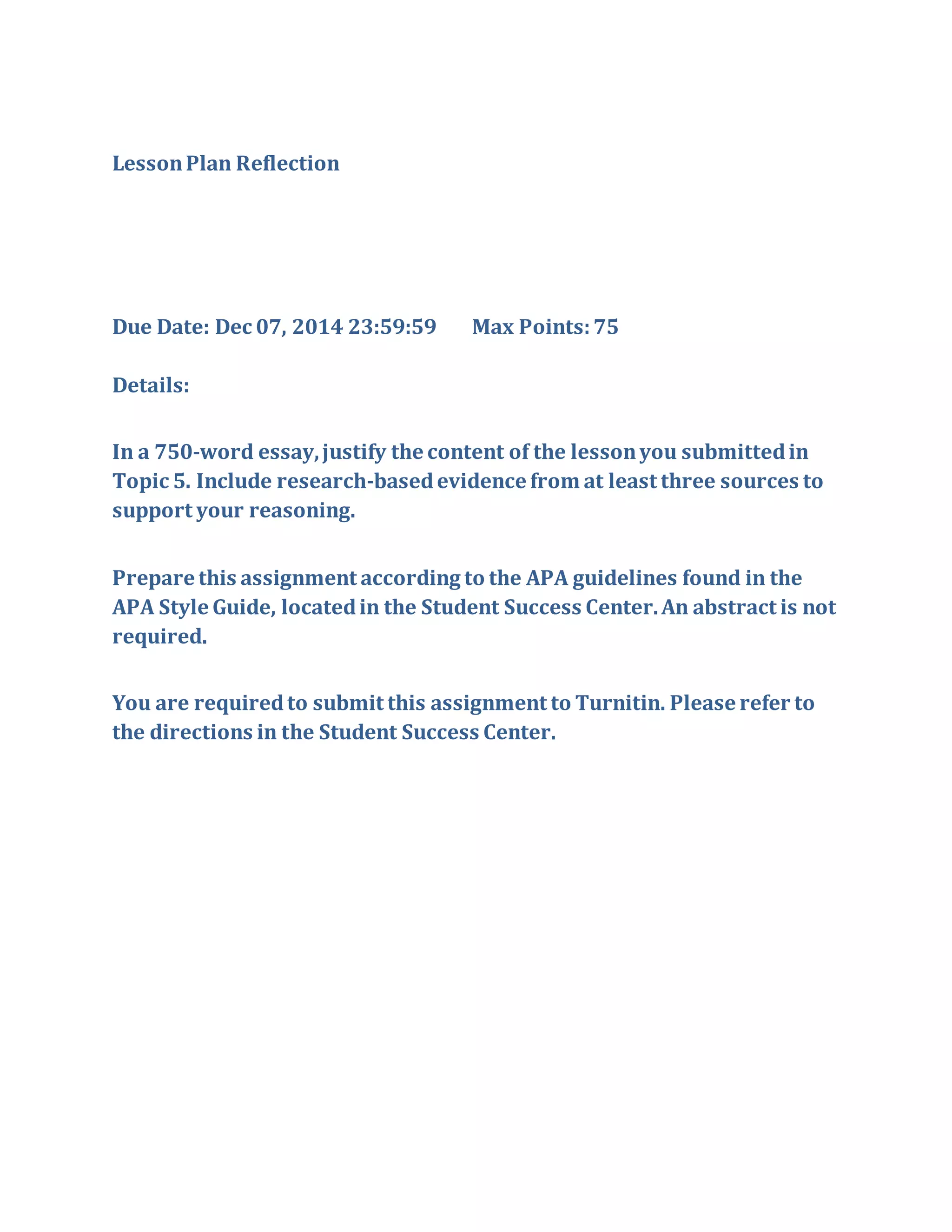 Lesson plan reflection | PDF