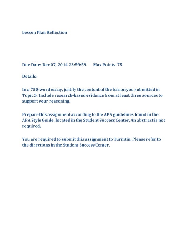 Lesson plan reflection | DOCX | Educational Assessment | Education