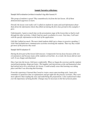 LessonPlanReflectionAssessment.pdf | Educational Assessment | Education