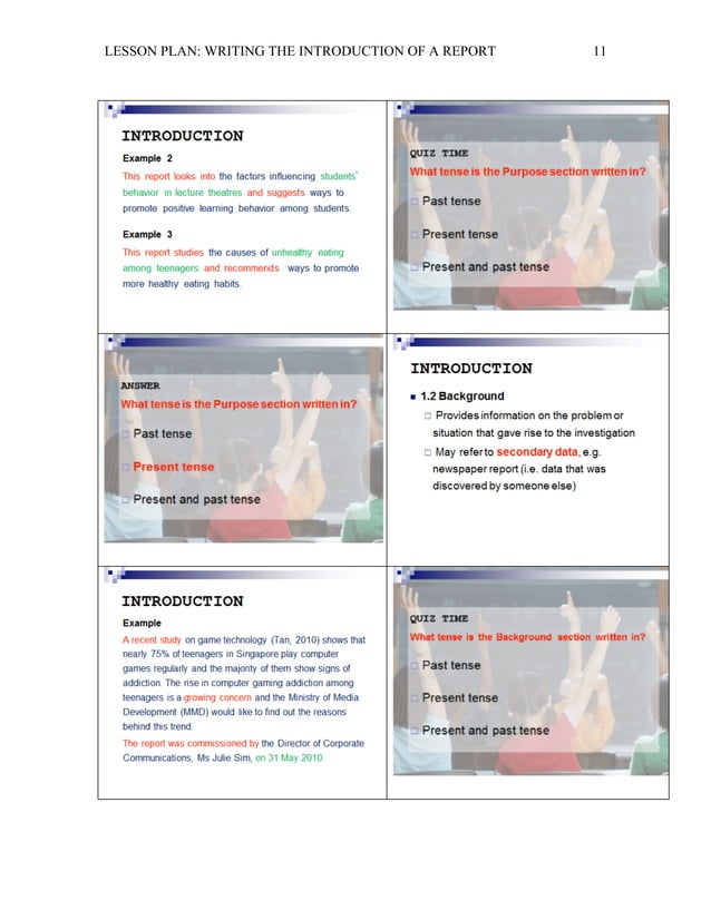 Lesson Plan - Report Writing | PDF