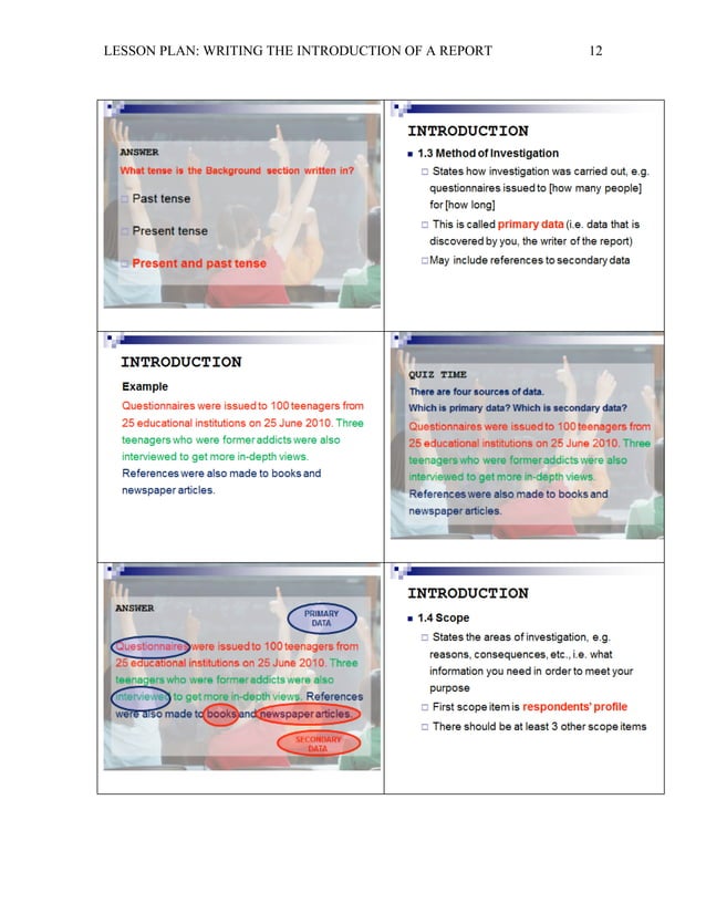 Lesson Plan - Report Writing | PDF