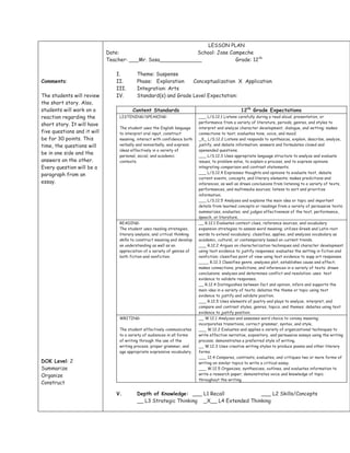 Lesson plan review for test | DOCX