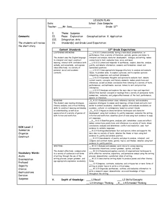 Lesson plan review for test revised | DOCX