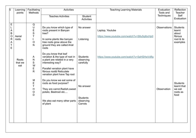 5E Lesson Plan - Root, definition, types of rotos | PPT