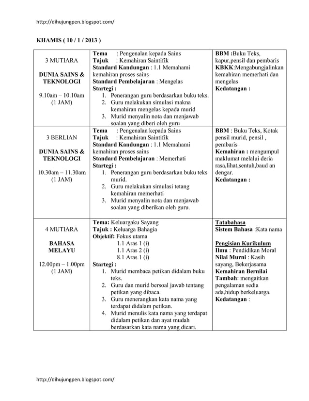 Lesson plan (rph) minggu 2 | PDF