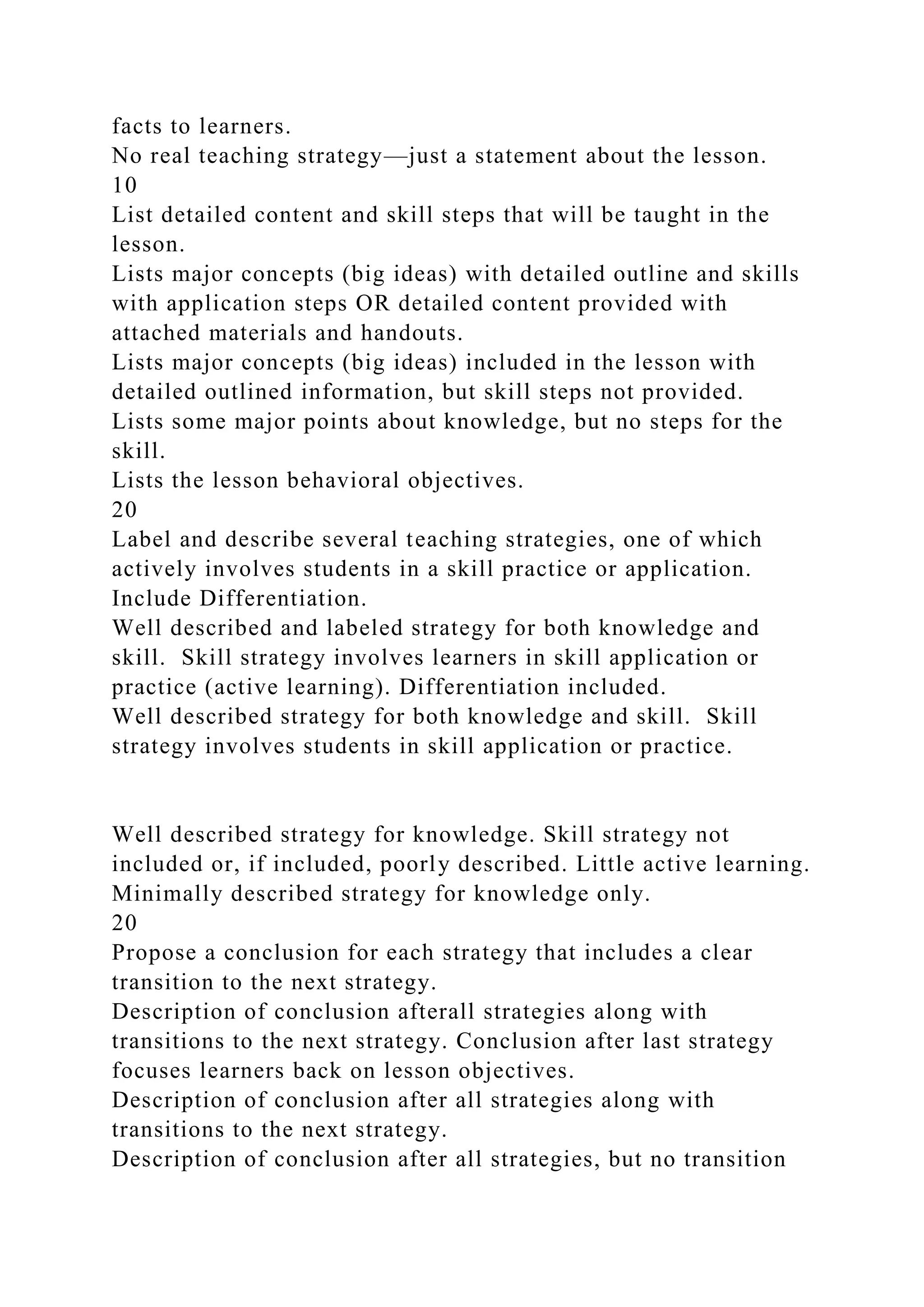 Lesson Plan Rubric with Criteria Directions Use the rubric belo.docx