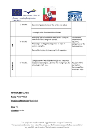 Lesson plans Czech Republic | DOCX