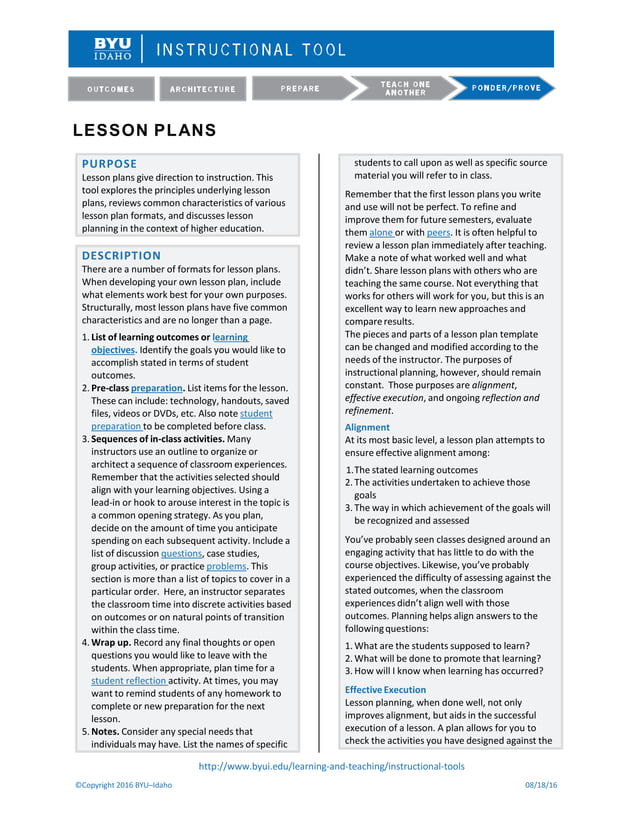 Lesson plans | PDF