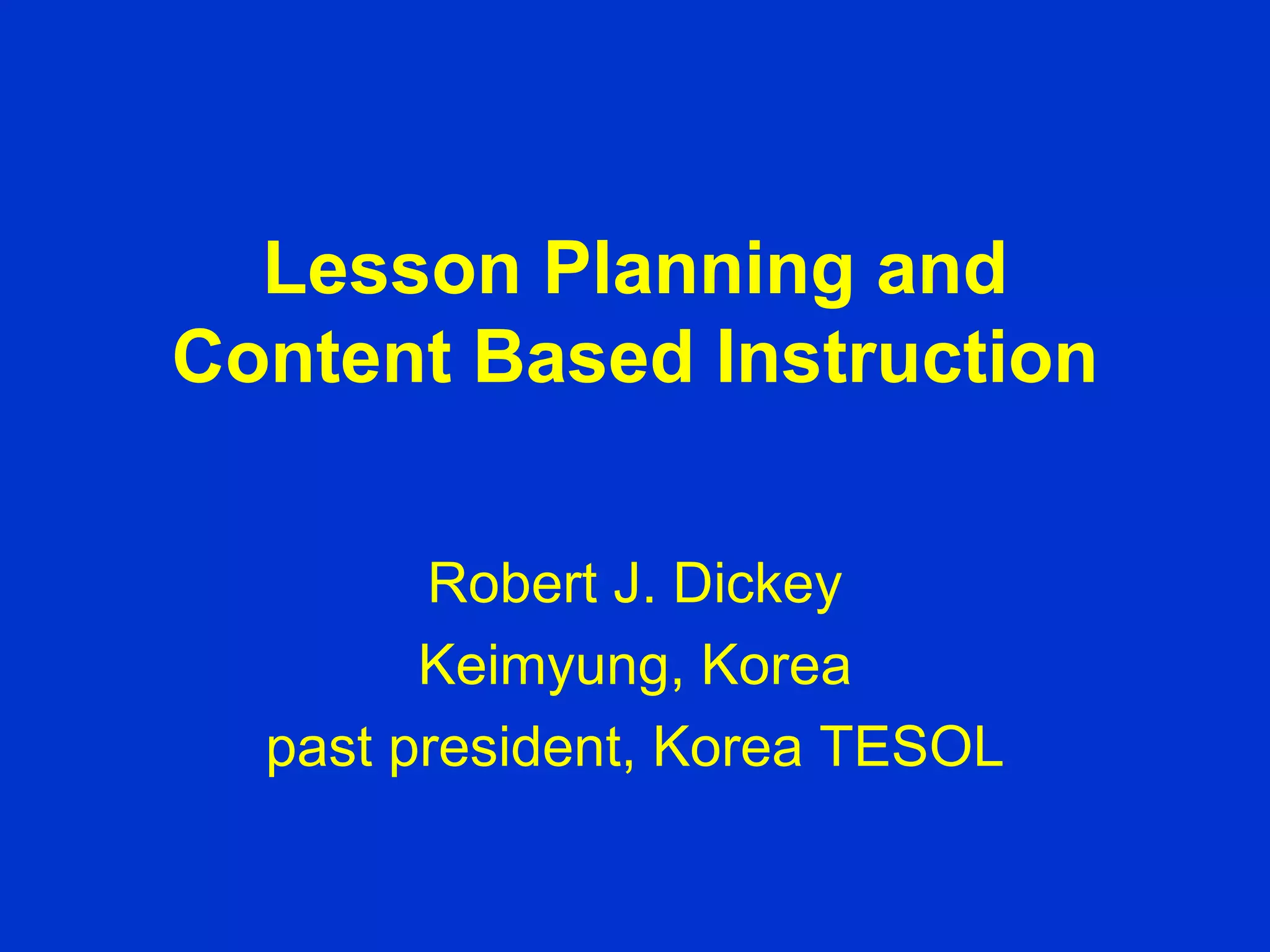 Lesson plans CBI | PPT