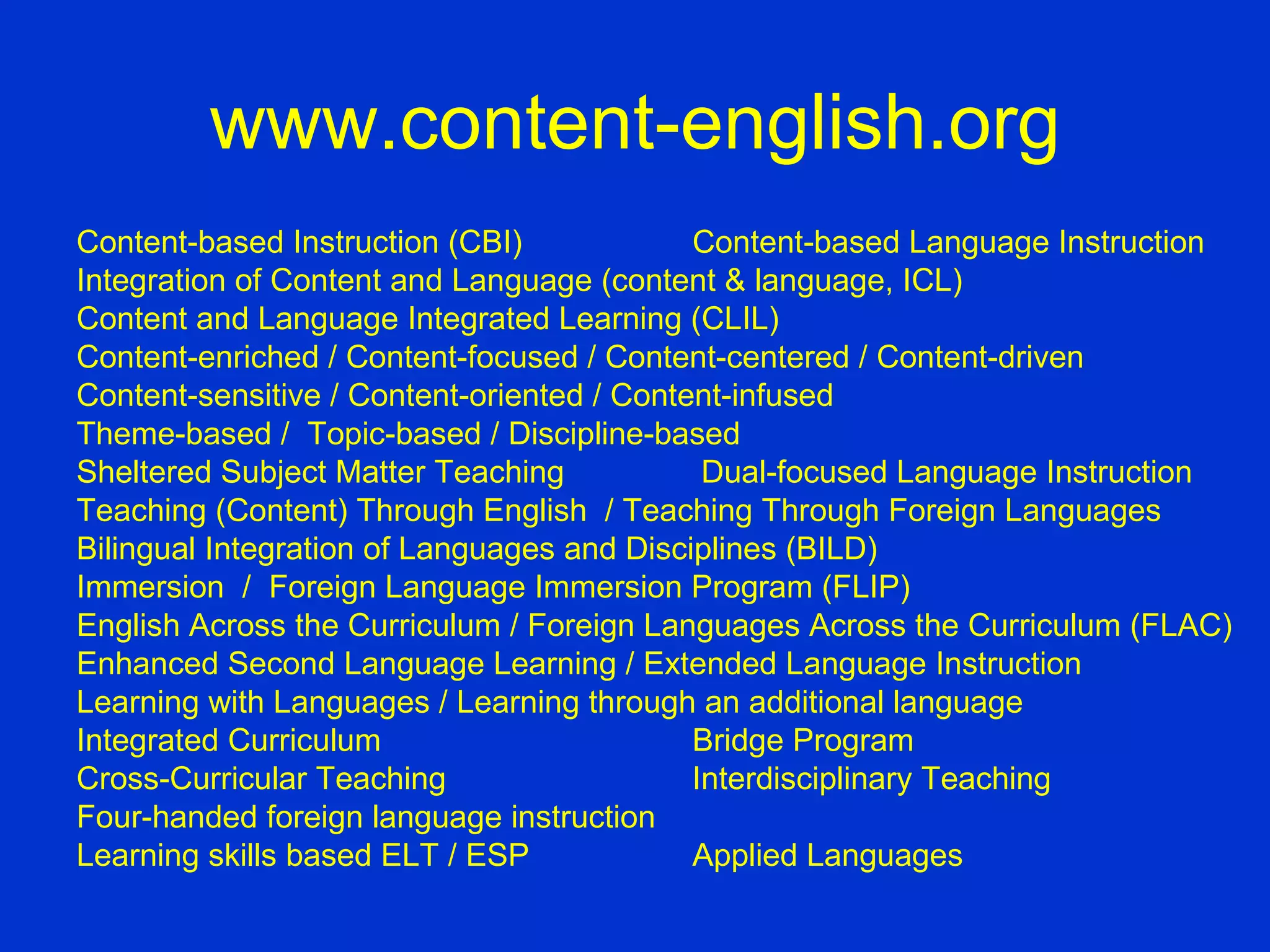 Lesson plans CBI | PPT