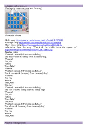 Lesson plans kindergarten | PDF