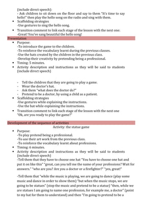 Lesson plans kindergarten | PDF