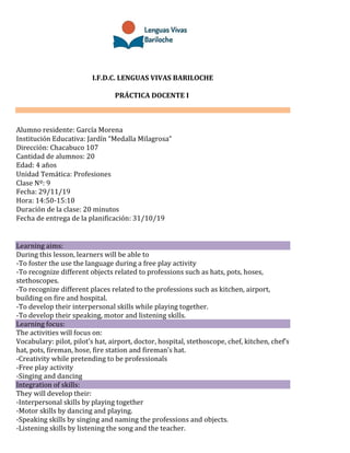 Lesson plans kindergarten | PDF