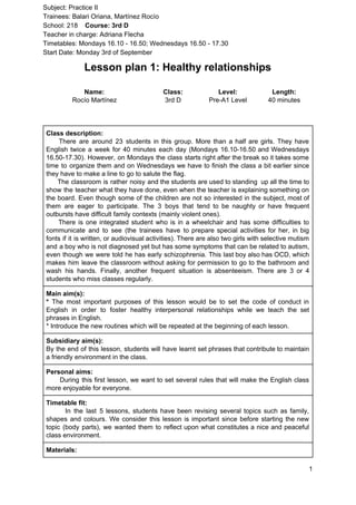 Lesson plans 1 and 2 - School 218 | PDF