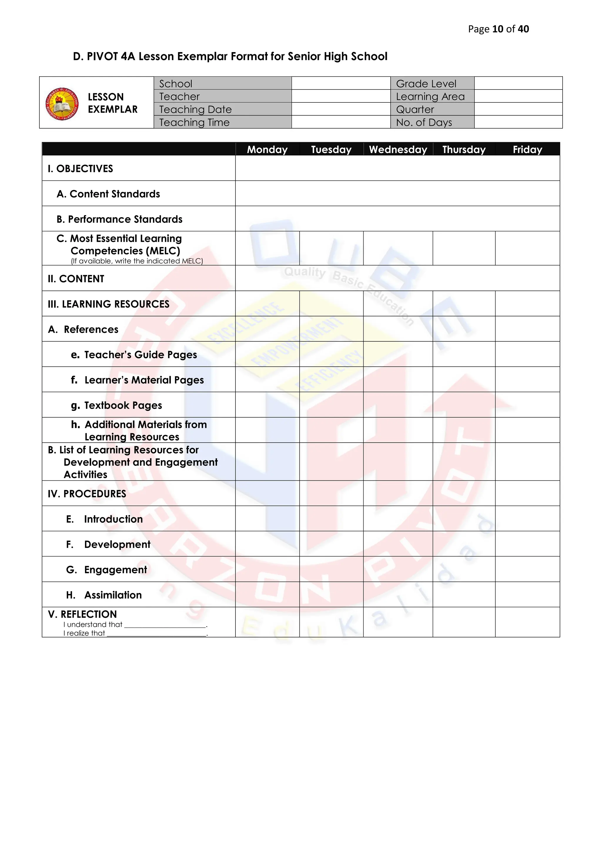 Lesson Plan Sample Lesson Exemplars 0001 | PDF