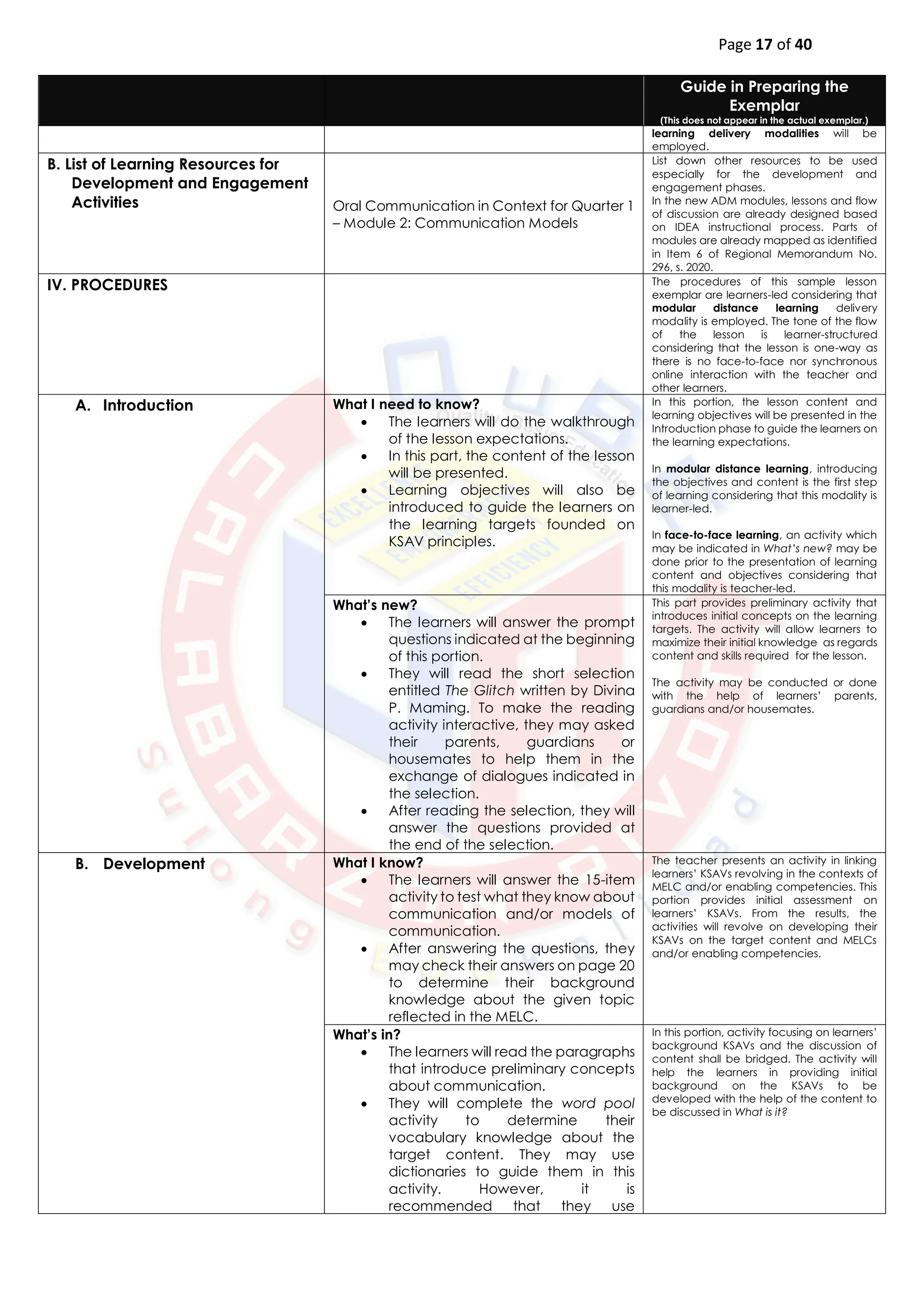 Lesson Plan Sample Lesson Exemplars 0001 | PDF