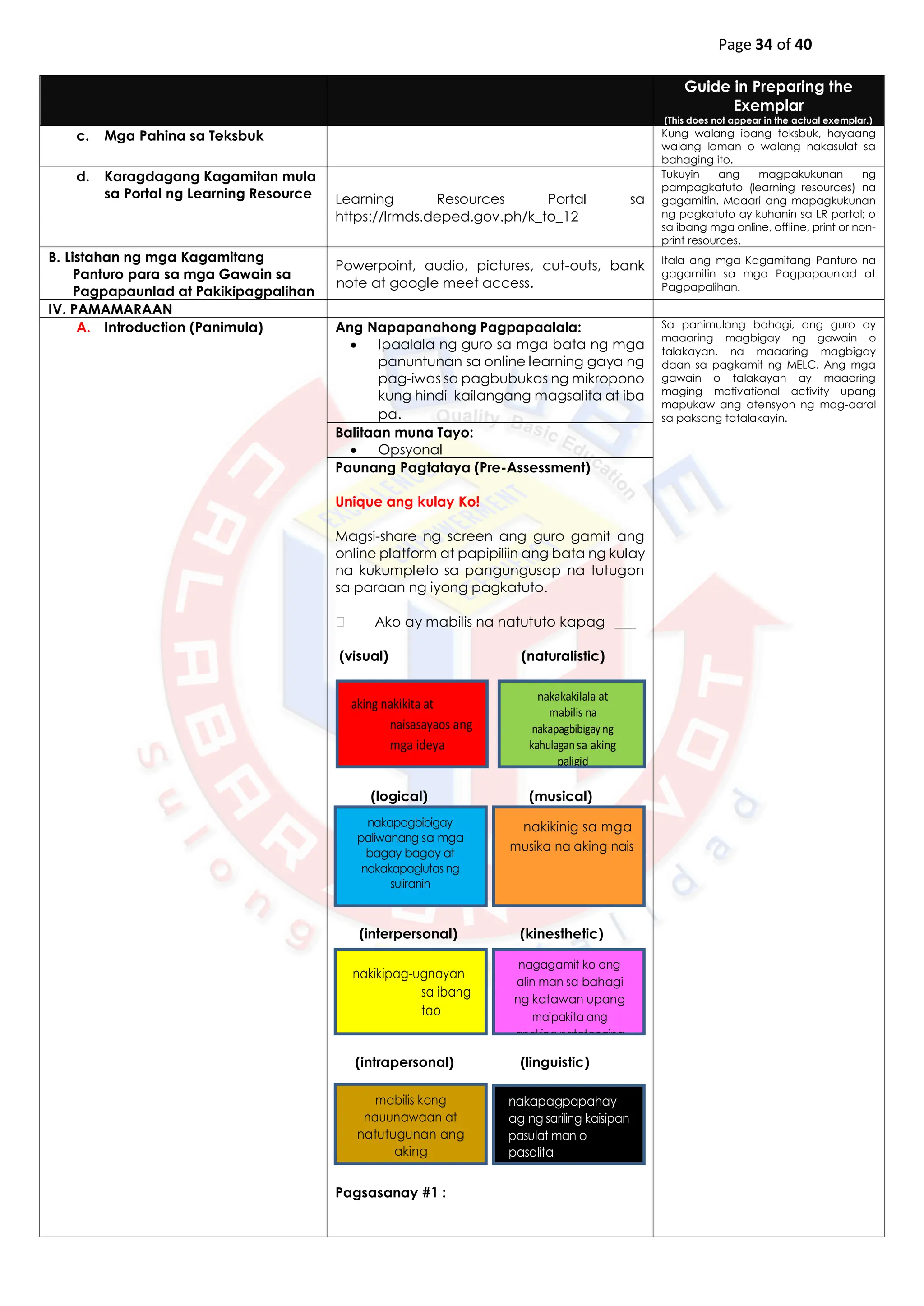 Lesson Plan Sample Lesson Exemplars 0001 | PDF