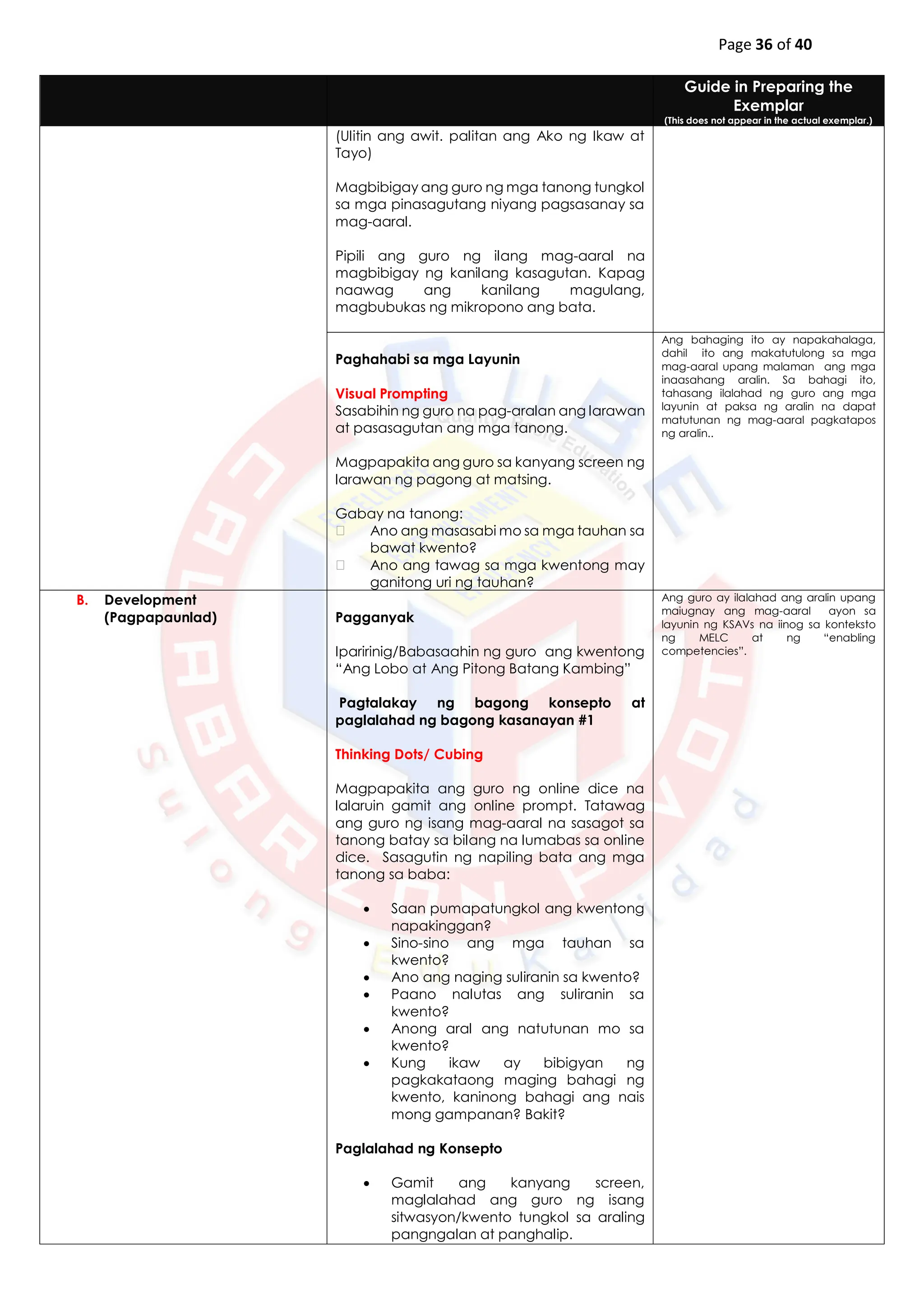 Lesson Plan Sample Lesson Exemplars 0001 | PDF