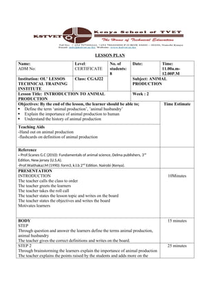 LESSON PLAN sample for learning only | DOCX