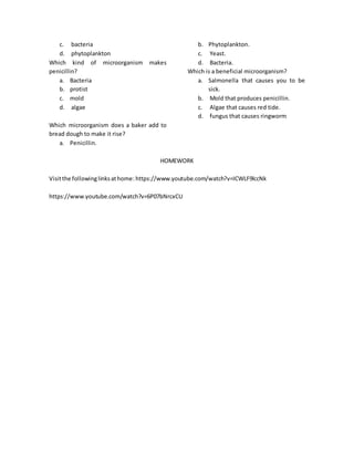 SCIENCE LESSON PLAN: THE MICROORGANISMS | DOCX