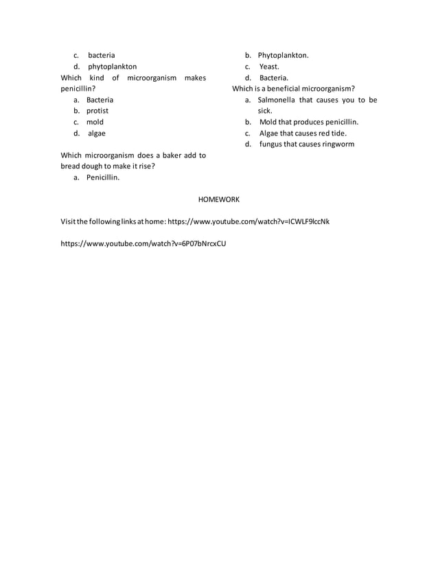 SCIENCE LESSON PLAN: THE MICROORGANISMS | DOCX
