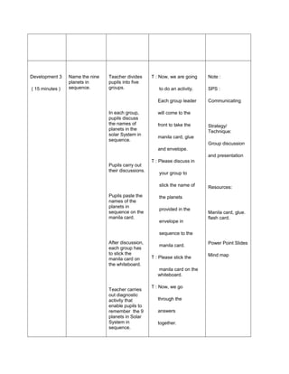 Lesson Plan Science Year 4 | DOC