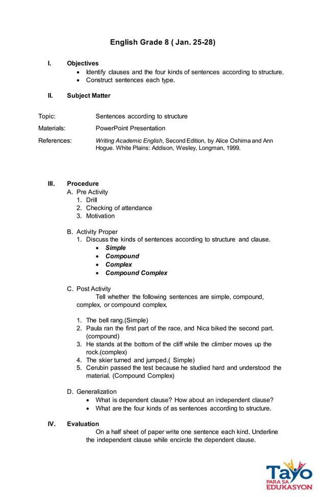 Semi Detailed Lesson Plan Sentence Structures semi-detailed-lesson-plan-sentence-structures